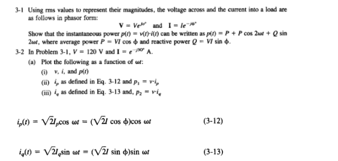 Solved Using rms values to represent their magnitudes, the | Chegg.com