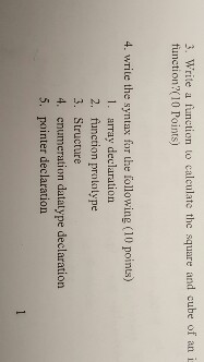 Solved Write a function to calculate the square and cube of | Chegg.com
