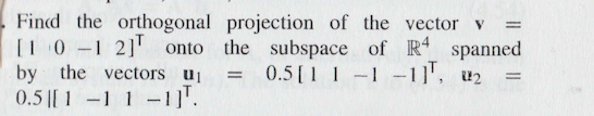 Orthogonal Vector Projection Formula