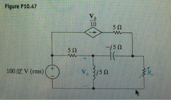Solved 10.47 The variable resistor R, in the circuit shown | Chegg.com