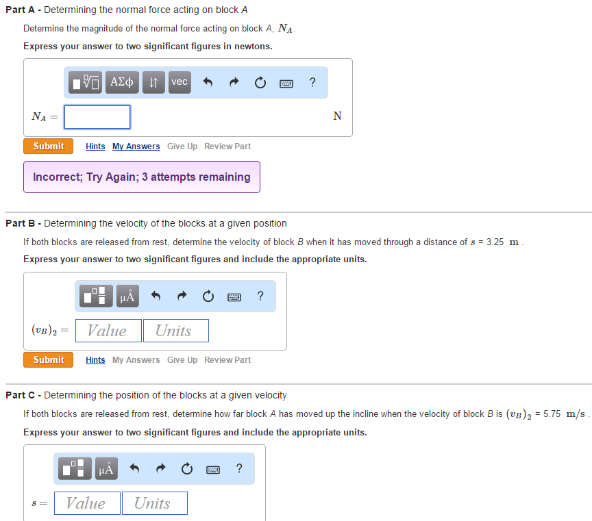 Solved The two blocks shown have masses of mA = 51 kg and mB | Chegg.com