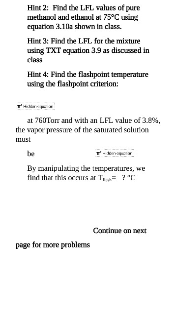 Prob. 1 (20 pts) Determine the flashpoint of a liquid | Chegg.com