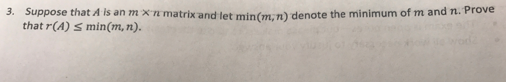 Solved Suppose that A is an m x n matrix and let min(m, n) | Chegg.com