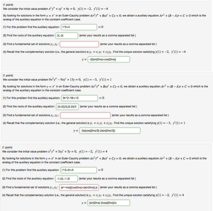 Solved We consider the initial value problem x^2y" + xy' + | Chegg.com