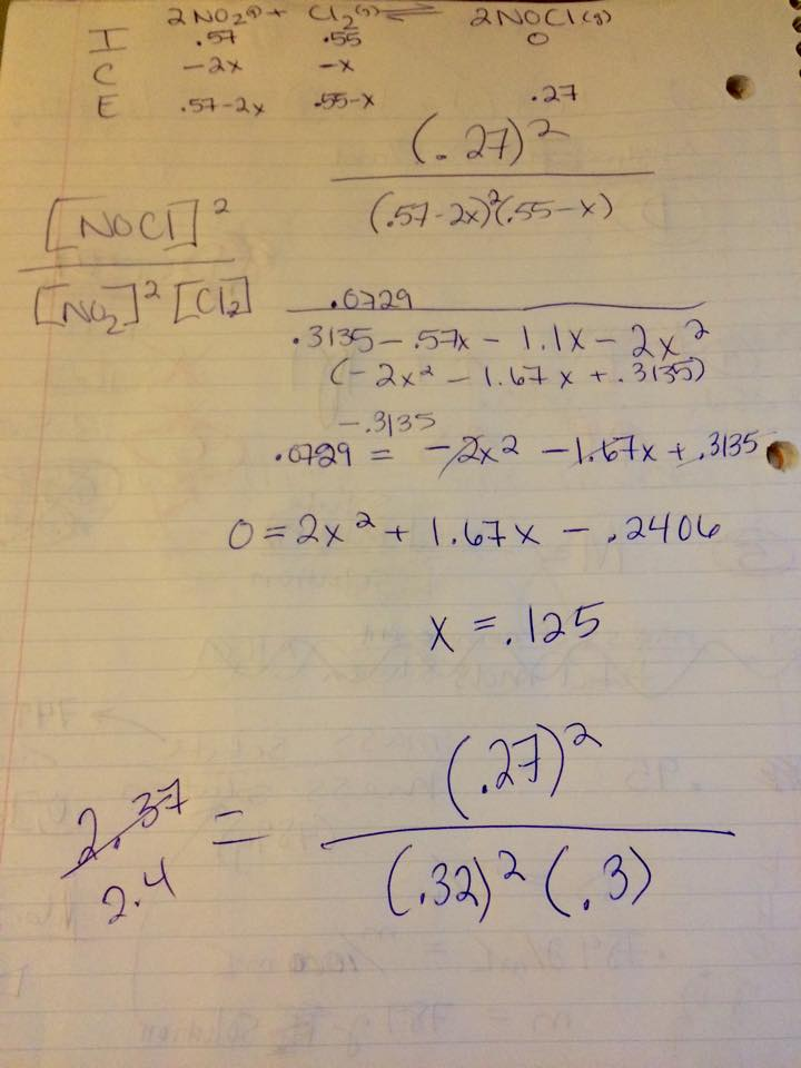 Solved Consider the reaction between NO and Cl2 to form | Chegg.com