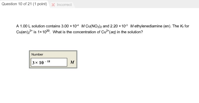Solved A 1.00L solution contains 3.00x10^-4 M Cu(NO3)2 and | Chegg.com