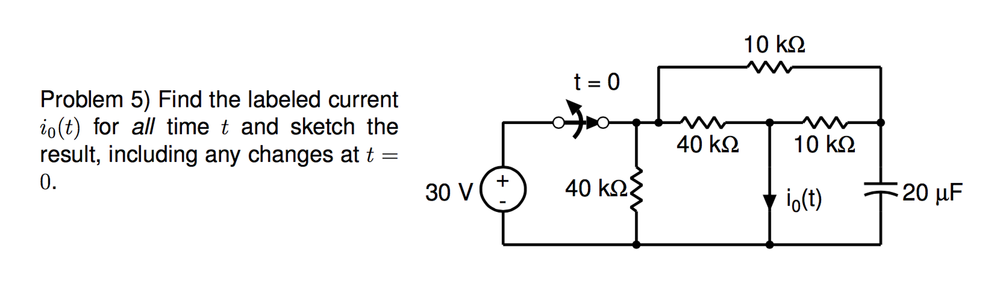 Solved Find the labeled current i_0(t) for all time t and | Chegg.com