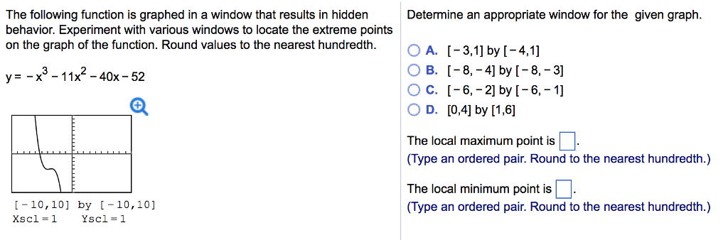 Solved Determine an appropriate window for the given graph. | Chegg.com
