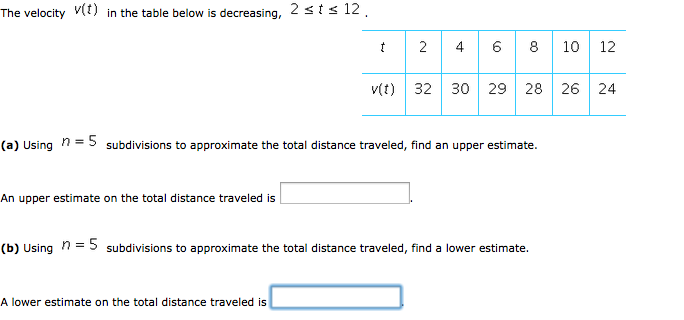 Solved The velocity V(t) in the table below is decreasing, 2 | Chegg.com