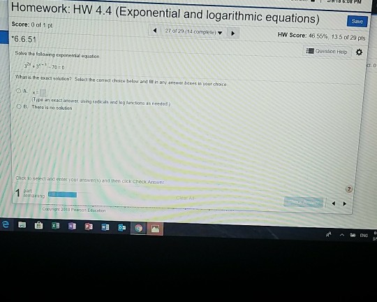 Solved Homework: HW 4.4 (Exponential and logarithmic | Chegg.com