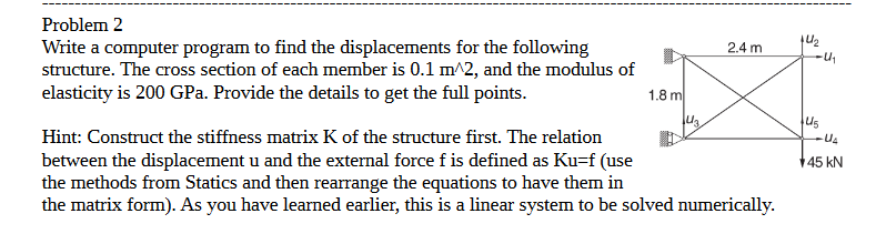 U2 Problem 2 2.4 m structure. The cross section of | Chegg.com