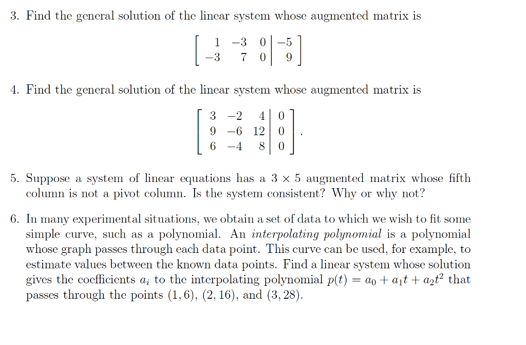 Solved Find the general solution of the linear system whose | Chegg.com