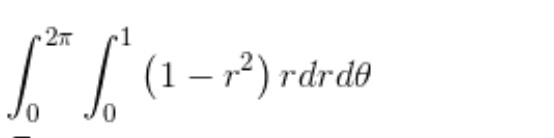 Solved integral^2pi_0 integral^1_0 (1 - r^2)r dr d theta | Chegg.com