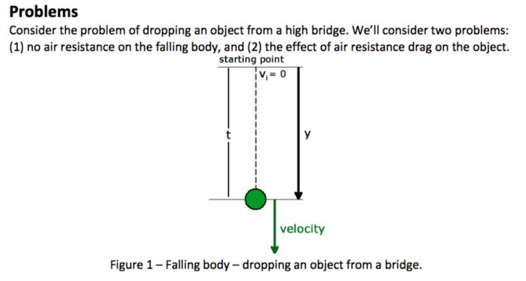Solved Problems Consider the problem of dropping an object | Chegg.com