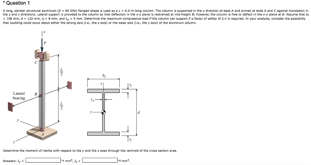 Solved * Question 1 A long, slender structural aluminum [E | Chegg.com