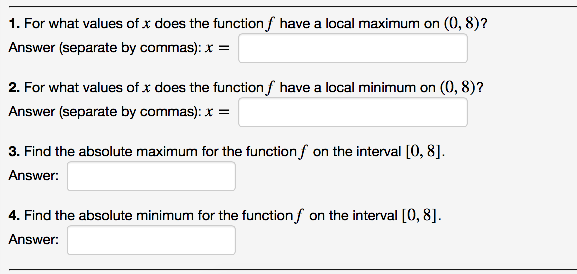 Solved (1 pt) Use the given graph of the function on the | Chegg.com Solved (1 pt) Use the given graph of the function on the | Chegg.com