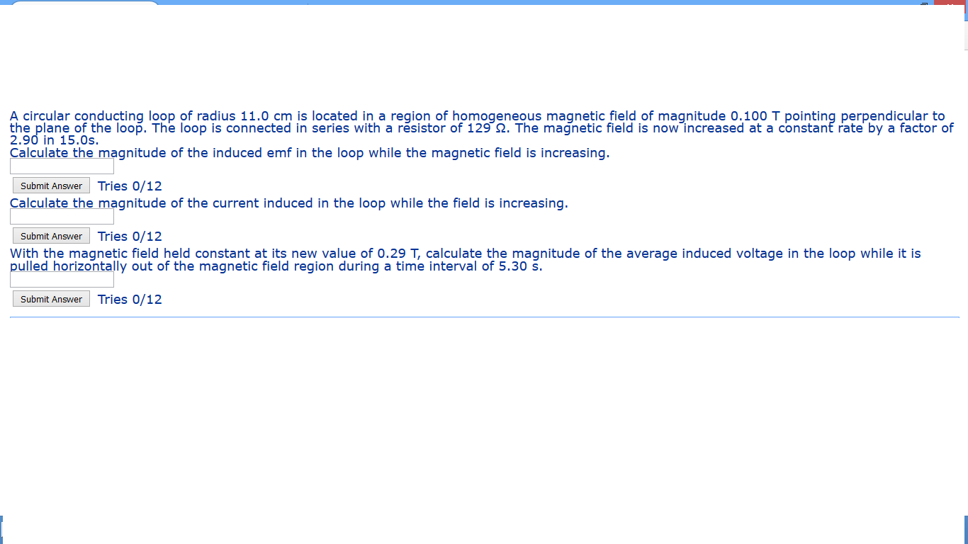 Solved A circular conducting loop of radius 11. 0 cm is | Chegg.com