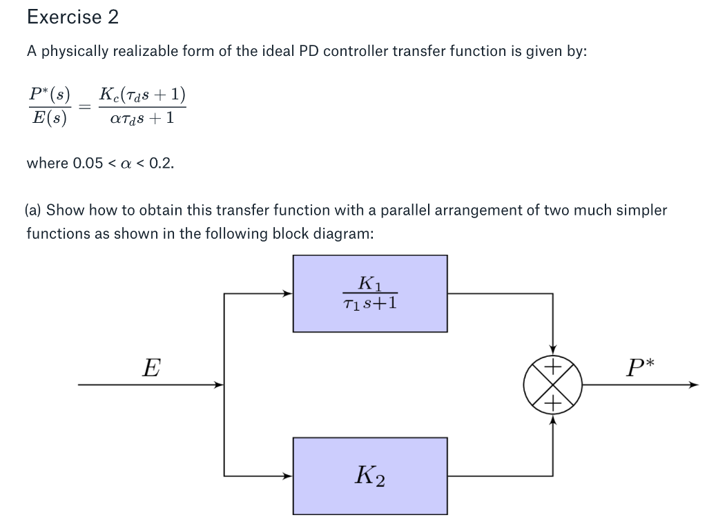 Solved Exercise 2 A physically realizable form of the ideal | Chegg.com