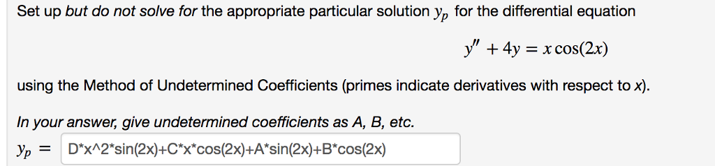 Solved et up but do not solve for the appropriate particular | Chegg.com