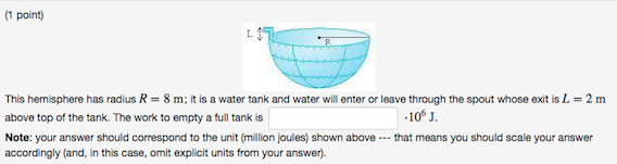 Solved This hemisphere has radius R = 8 m; it is a water | Chegg.com