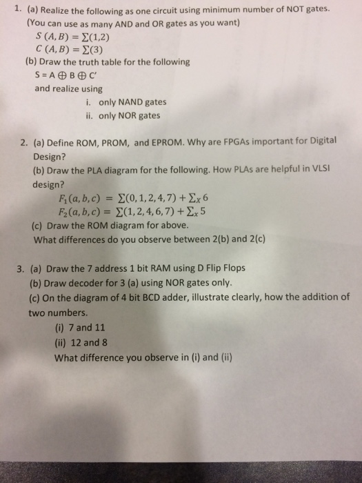 Solved Realize the following as one circuit using minimum | Chegg.com