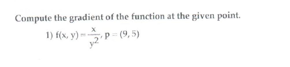 Solved Compute the gradient of the function at the given | Chegg.com
