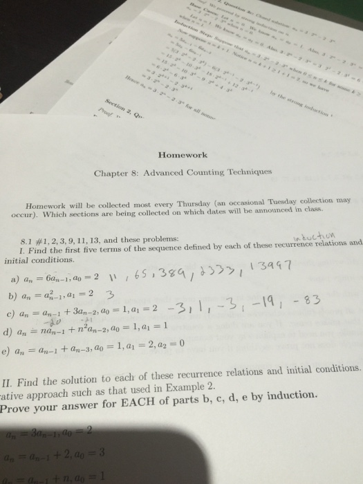 Solved Homework will be collected most every Thursday (an | Chegg.com