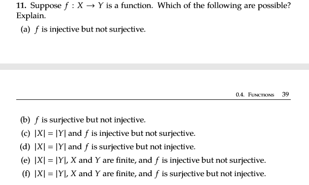 Solved 11. Suppose f : X- Y is a function. Which of the | Chegg.com