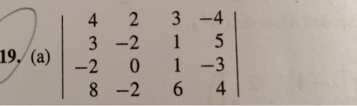 Solved Evaluate the given determinant via reduction to | Chegg.com