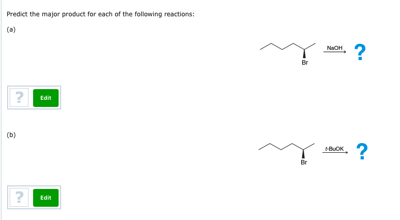 Solved Predict the major product for each of the following | Chegg.com