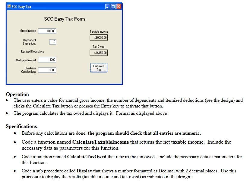 A program in C# visual studio that will calculate an | Chegg.com