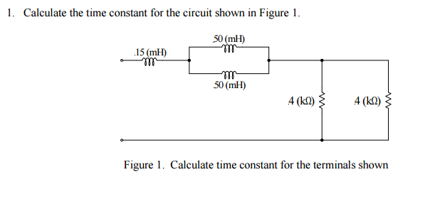 Solved Calculate the time constant for the circuit shown in | Chegg.com