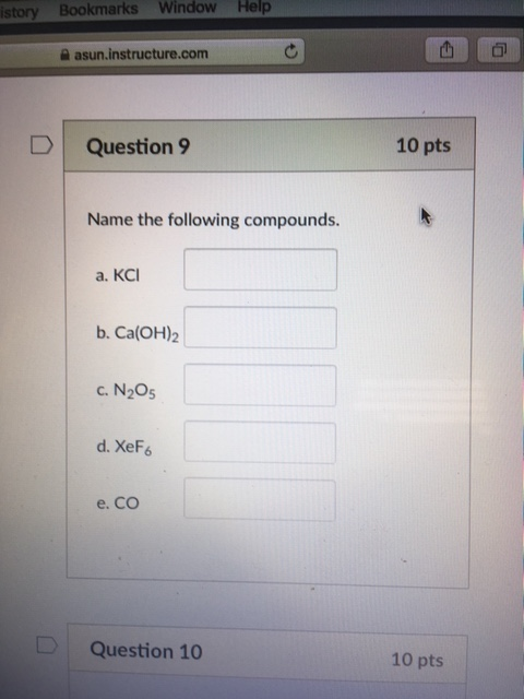 Solved story Bookmarks Window Help 을 asun.instructure.com D | Chegg.com