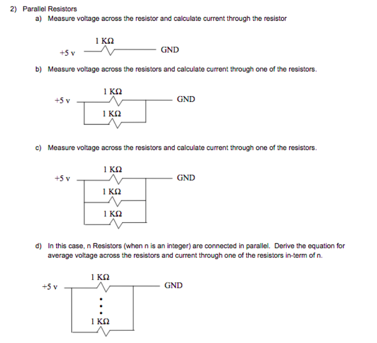 Solved Parallel Circuit - Ohm's Law: Measure voltage across | Chegg.com