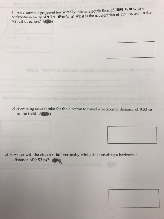 Solved An electron is projected horizontally into an | Chegg.com