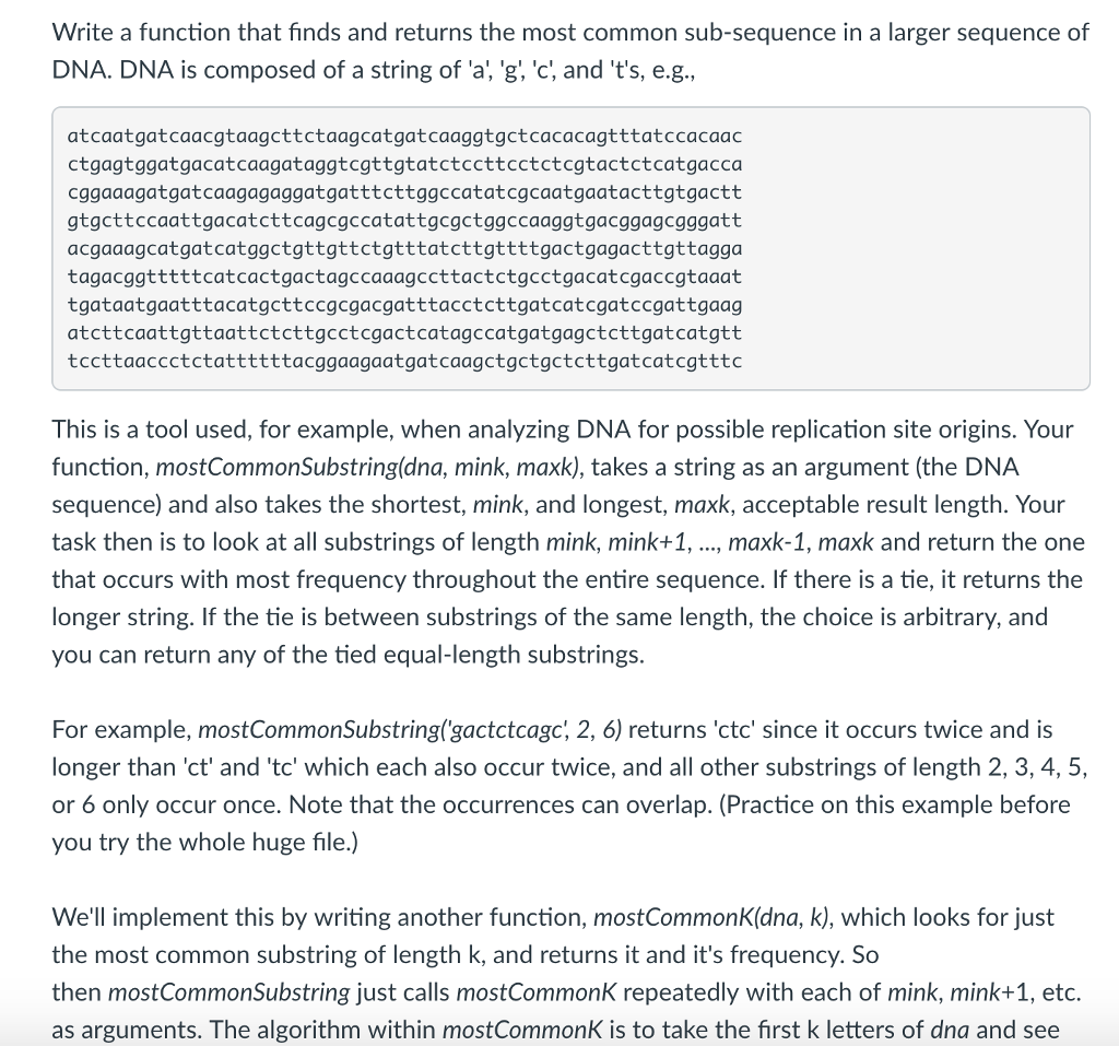 Solved Write a function that finds and returns the most | Chegg.com