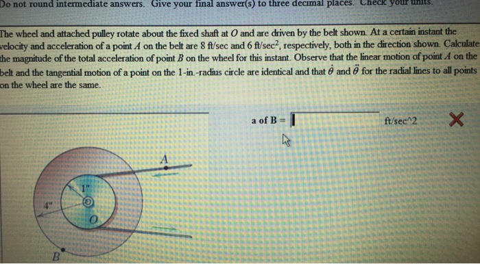 Solved The wheel and attached pulley rotate about the fixed | Chegg.com