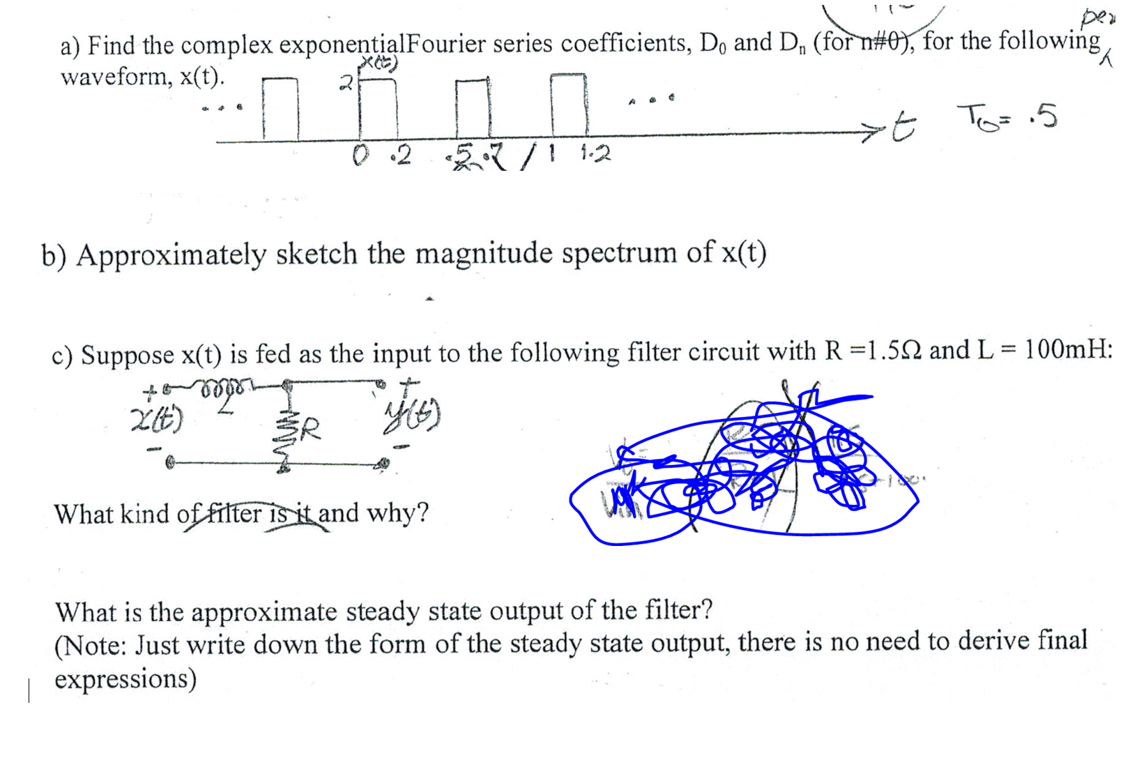 Solved a) Find the complex exponential Fourier series | Chegg.com