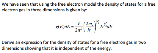 Solved We have seen that using the free electron model the | Chegg.com