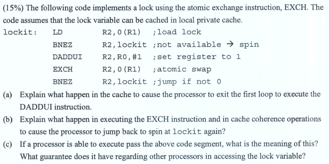 Solved The following code implements a lock using the atomic | Chegg.com Solved The following code implements a lock using the atomic | Chegg.com