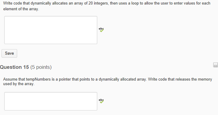 Solved Write Code That Dynamically Allocates An Array Of 20 