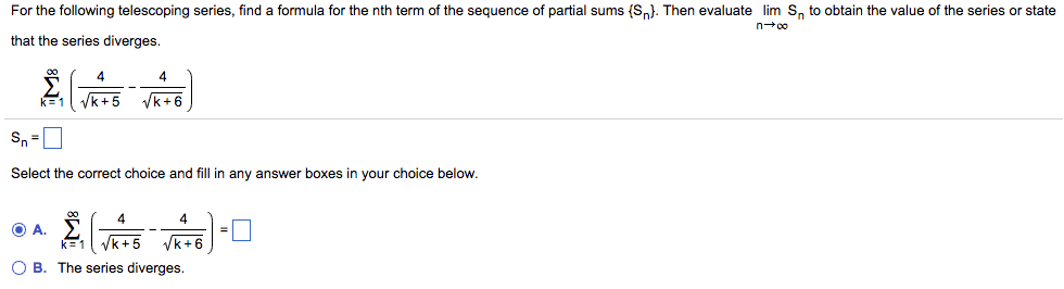 Solved For The Following Telescoping Series Find A Formula