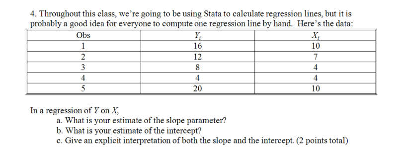 Throughout this class, we're going to be using Stata | Chegg.com