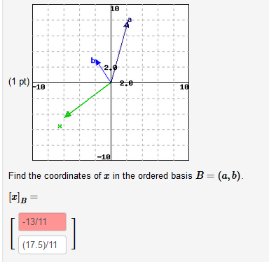 Solved Find the coordinates of x in the ordered | Chegg.com