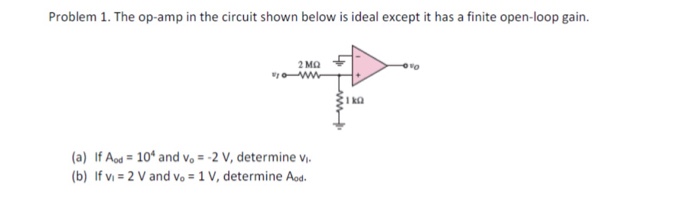 Solved Problem 1. The op-amp in the circuit shown below is | Chegg.com
