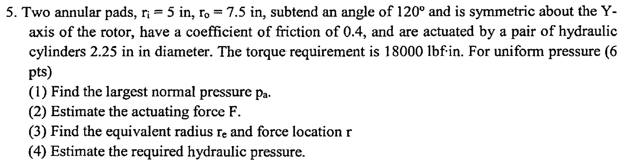 Solved Two annular pads, r_i = 5 in, r_0 = 7.5 in, subtend | Chegg.com