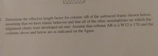 Solved . Determine the effective length factor for column AB | Chegg.com
