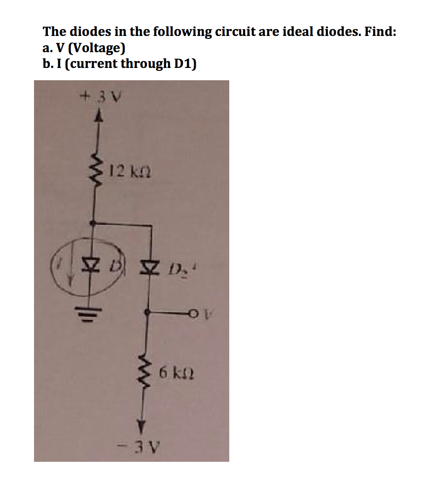 Solved The diodes in the following circuit are ideal diodes. | Chegg.com