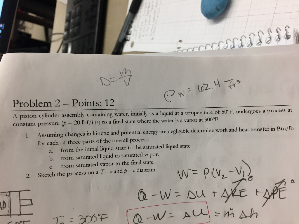 Solved Problem 2 Points: 12 A piston-cylinder assembly | Chegg.com