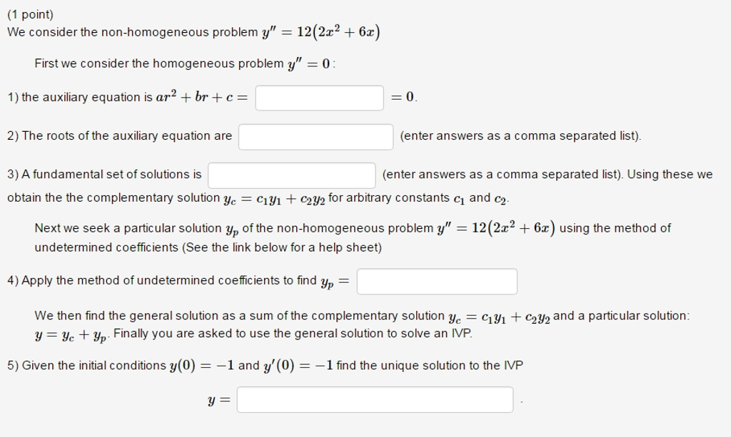 Solved We Consider The Non homogeneous Problem Y 12 2x 2 Chegg solved-we-consider-the-non-homogeneous-problem-y-12-2x-2-chegg
